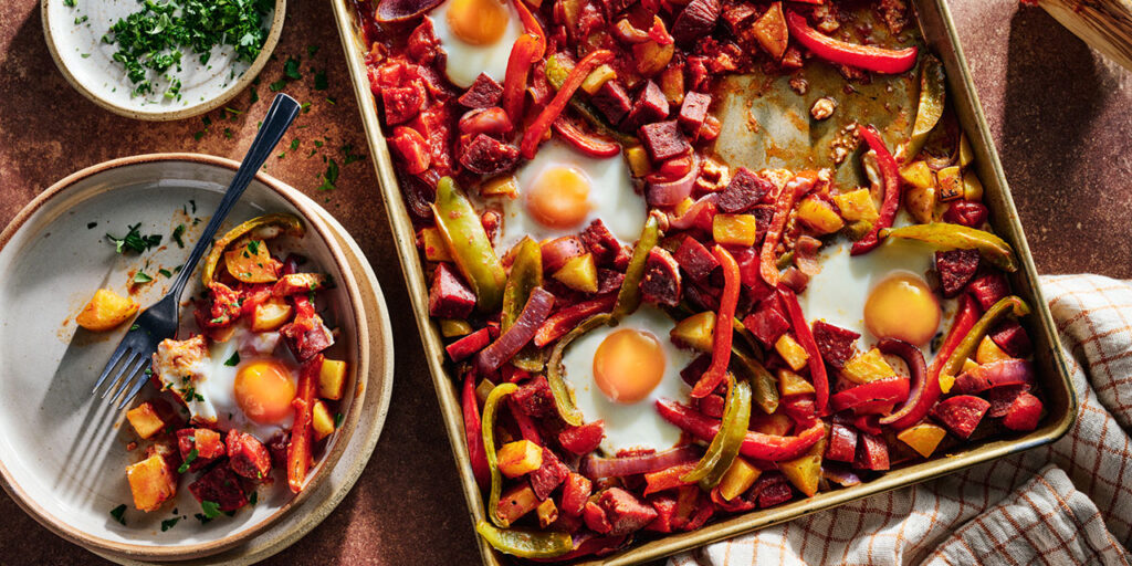 Sheet Pan Hash with Baked Eggs - Eggs.ca