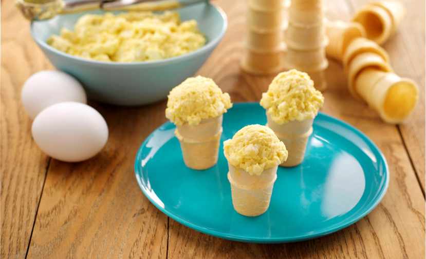 Egg Salad Mini Cones - Eggs.ca