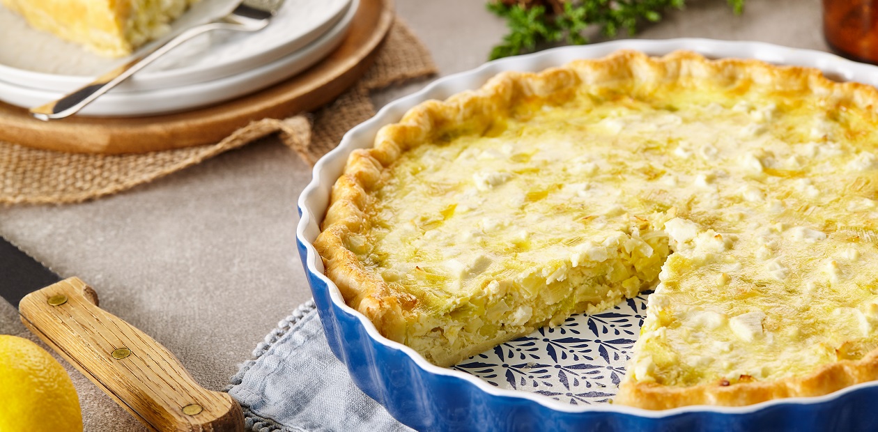 Leek, Lemon and Feta Quiche - Eggs.ca