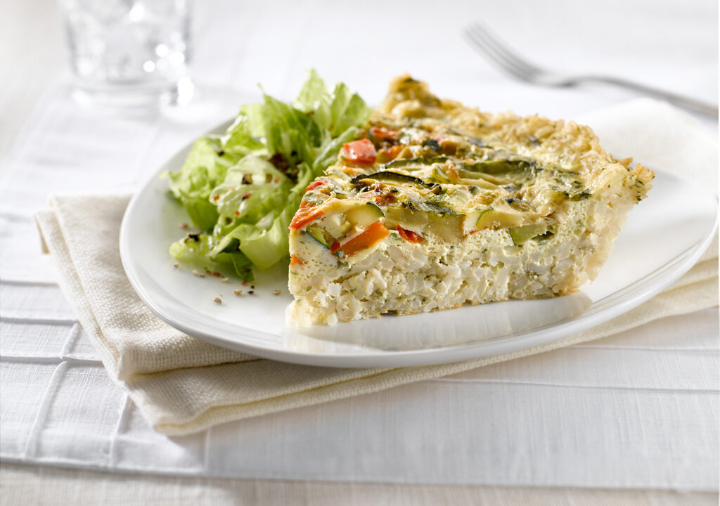 Veggie Egg and Rice Pie - Eggs.ca