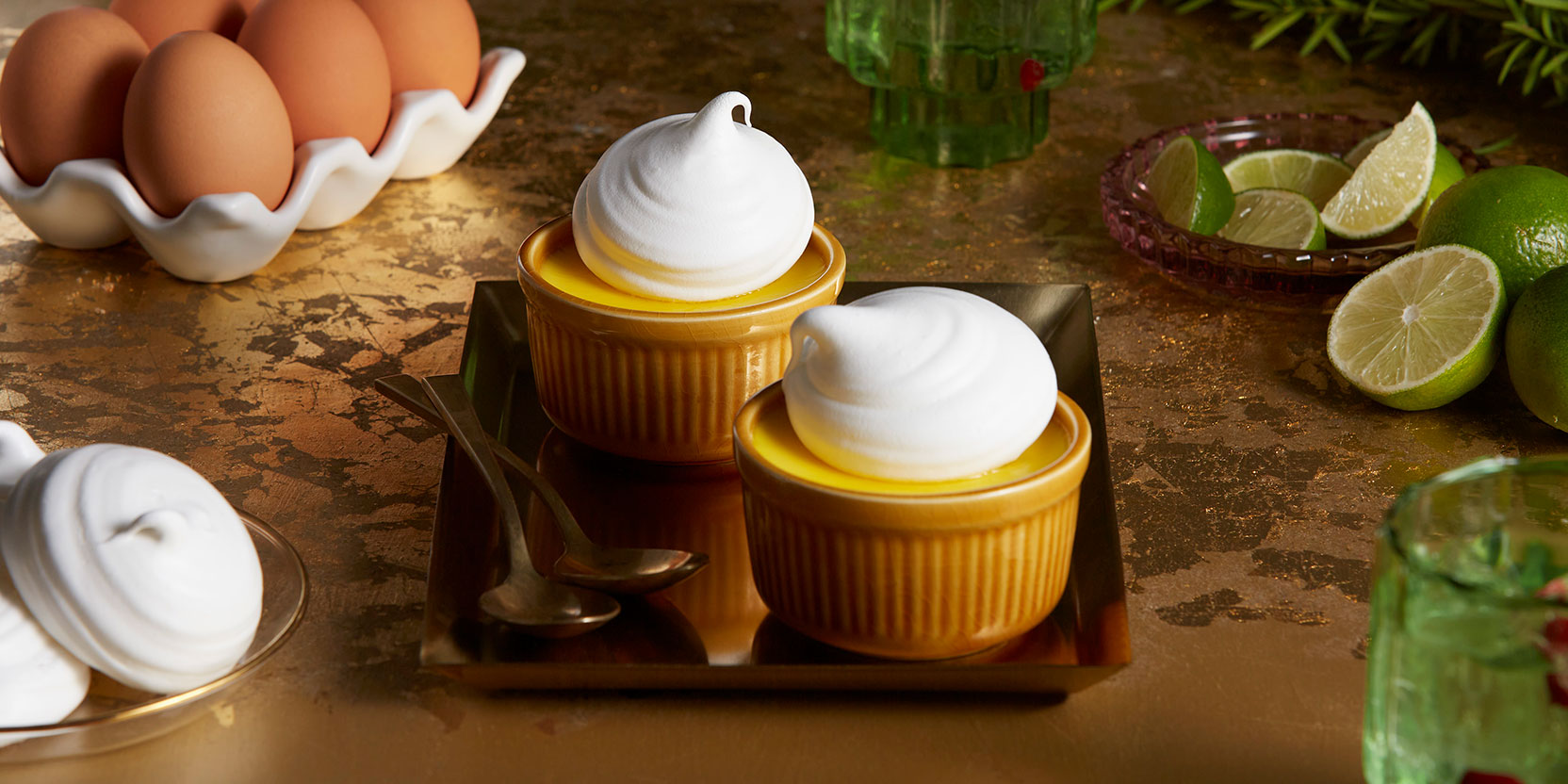 Egg Pudding with Lime Meringue - Eggs.ca